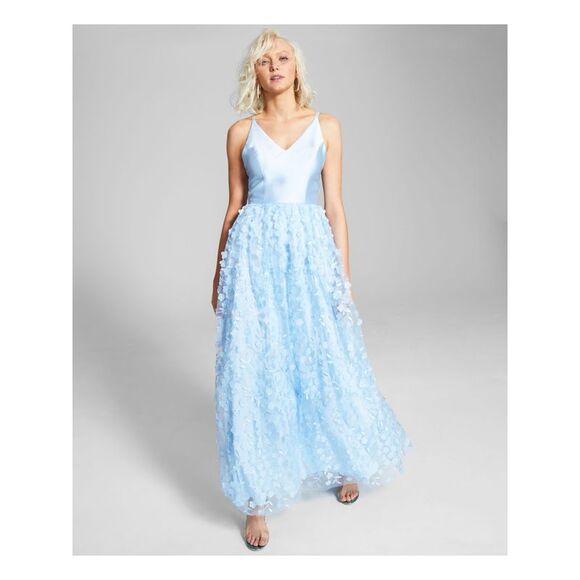 BCX | Dresses | Nwt Bcx Dress Womens Light Blue Strappy Back 3d Skirt ...